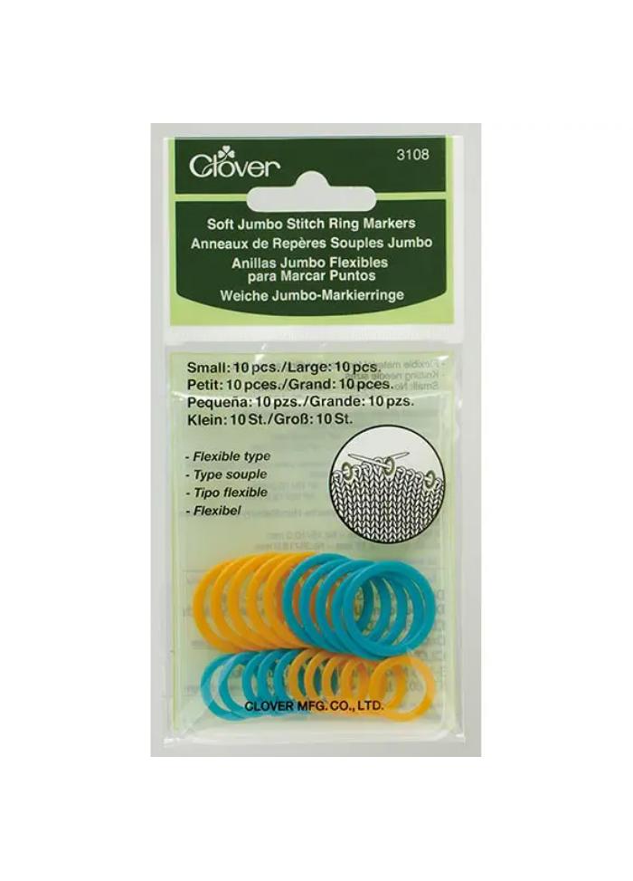 Clover Jumbo Soft Stitch Ring Markers | Morris & Sons