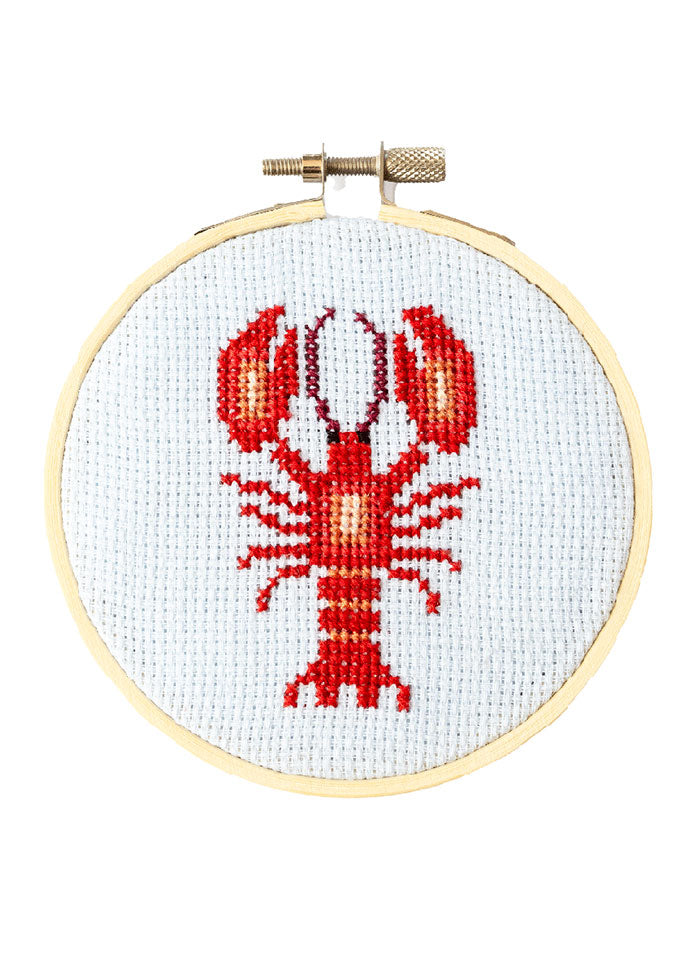 Cotton Clara Lobster Cross Stitch Kit | Morris & Sons